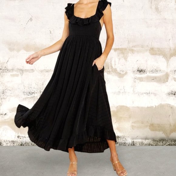 entro | Dresses | Entro Ruffle Trim Backless Dress Nwt | Poshmark